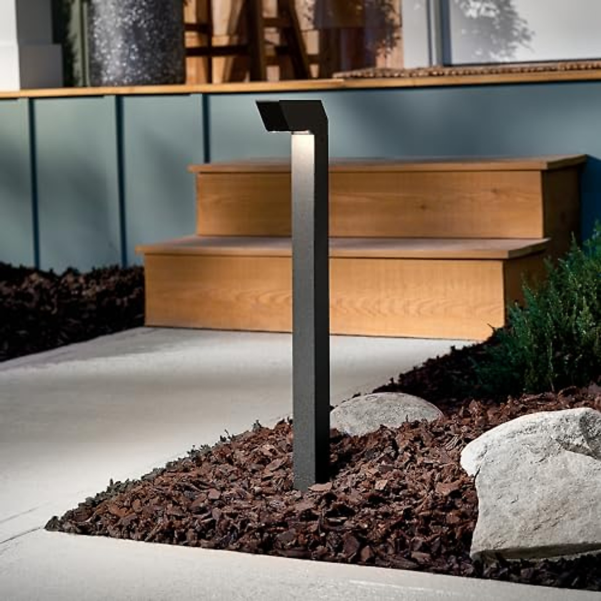 Kichler 12V LED Right Angle Path Light Textured Black 22.00x5.75x1.50