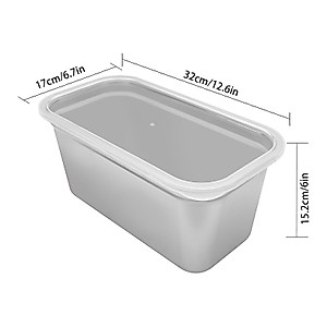 DYNAMI 8 Pcs Stainless Steel Food Storage Containers with Lids,1/3 Size 6 Inch Deep Hotel Pans Steam Table Pan,2L/0.5gal Large Restaurant Pans Food Prep Pan,for Catering Supplies,Oven& Freezer Safe