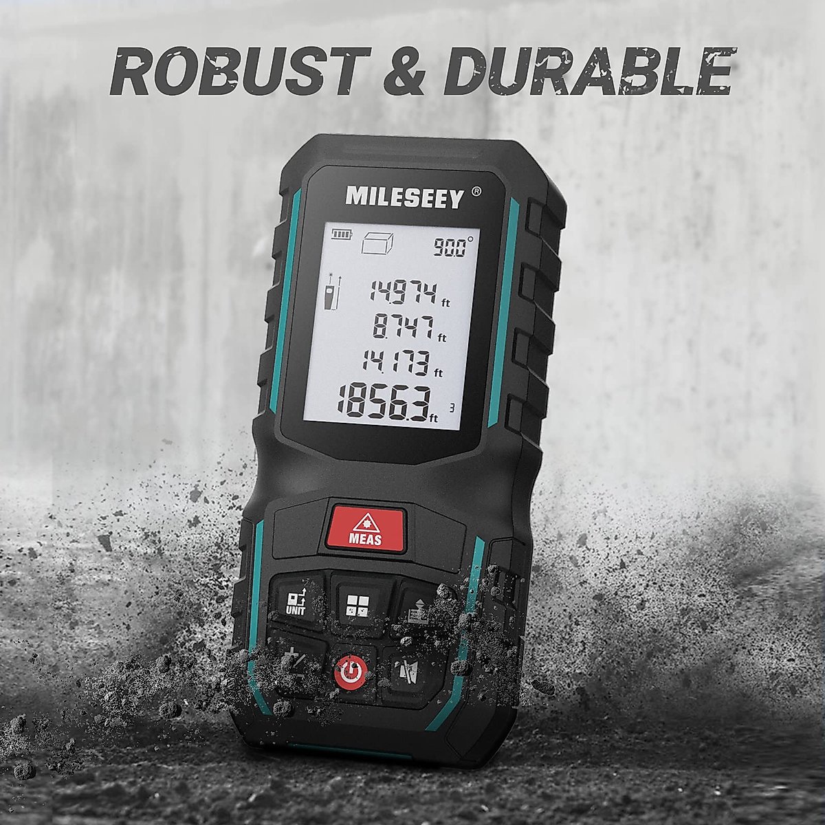 MiLESEEY G2 200FT Laser Measurement Tool with ±0.06 Inch Accuracy, Distance Area Volume Measure and Pythagoras, Portable Handle Laser Measure with ft/in/ft+in/m Unit Switch & Digital Angle (200FT)