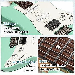 EART CP.1 Electric Guitar 6-String Solid-Body,S-S-H Pickups, Music Style Switching, Clear Tone, Meeting Various Needs