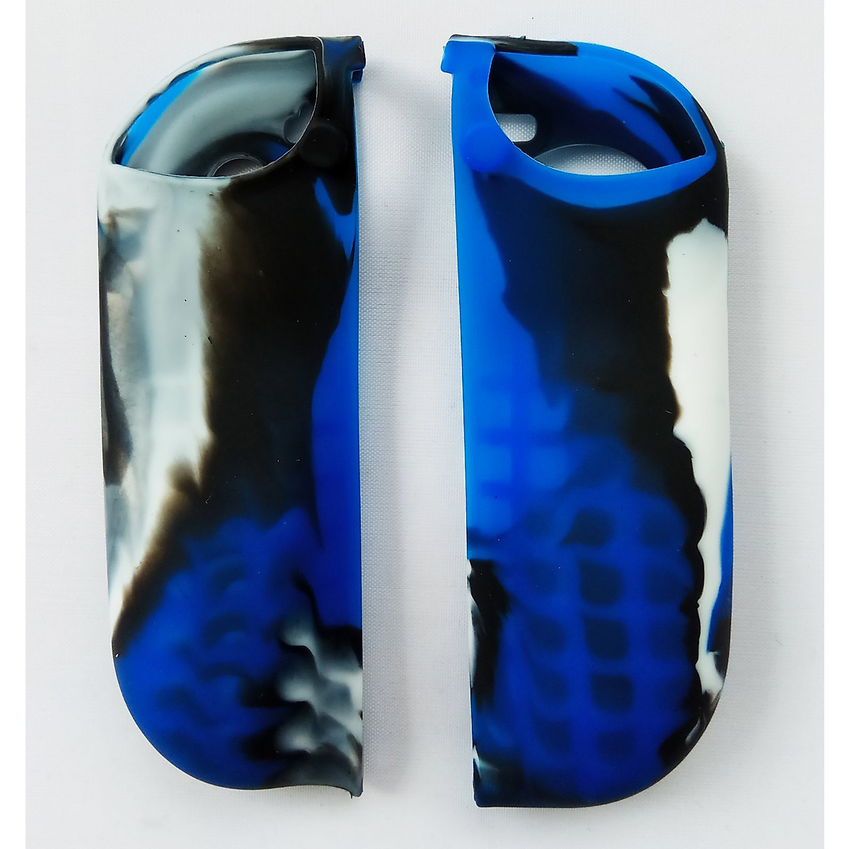 Hikfly 3pcs Silicone Gel Non-Slip Cover Skin Protector Case Kits Compatible for Nintendo Switch 6.2" Screen(2017) and Joy-Con Controllers with 8pcs Silicone Gel Thumb Grips Caps(Blue Camouflage)