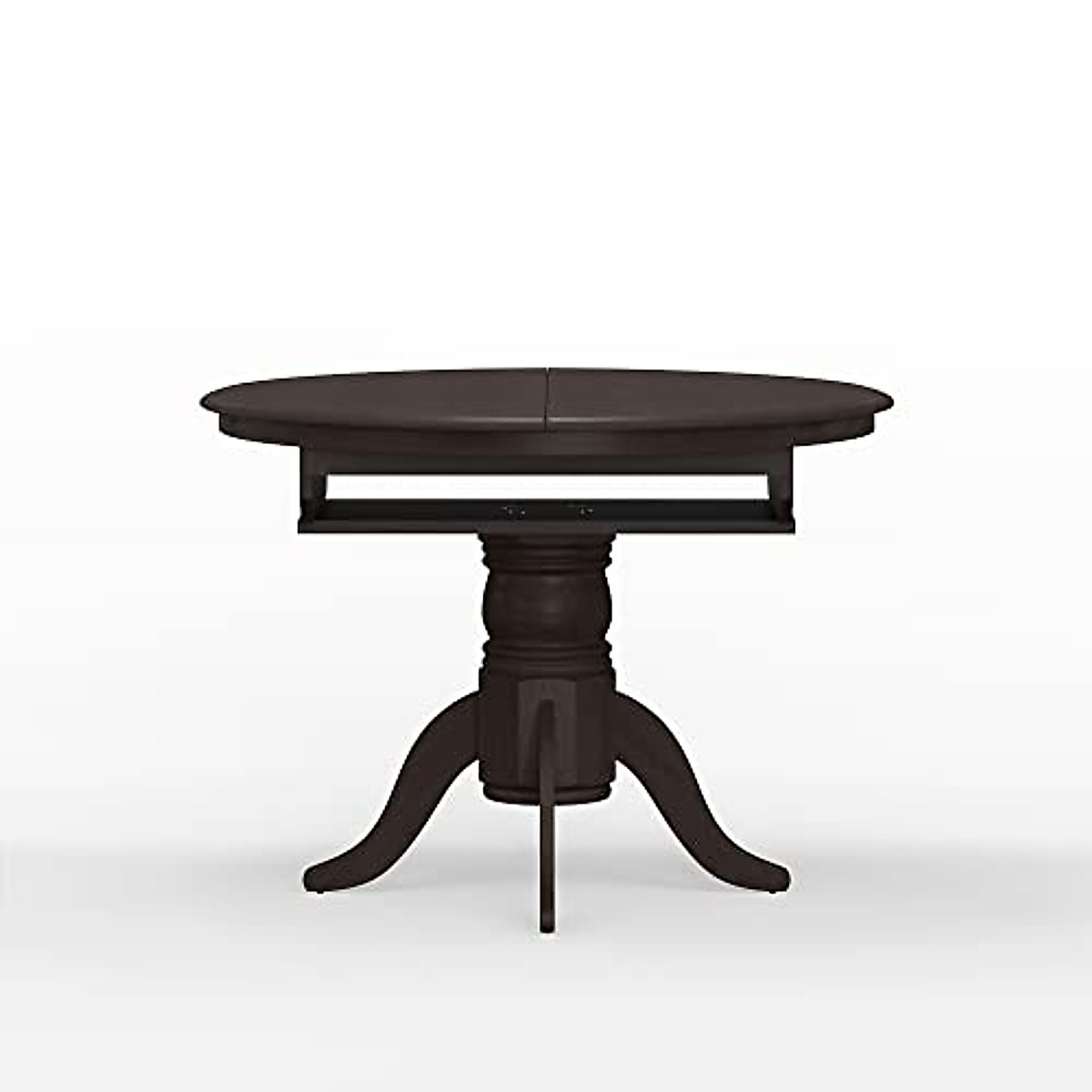 Glenwillow Home Single Pedestal Butterfly Leaf Dining Table with Self-Storing Leaf in Dark Walnut