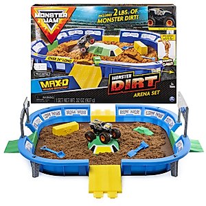 Monster Jam, Monster Dirt Arena 24-inch Playset with 2lbs of Monster Dirt and Exclusive 1:64 Scale Die-Cast Monster Jam Truck