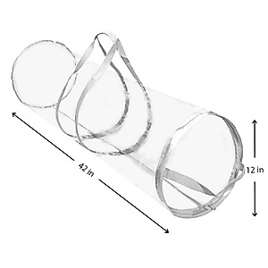 Primode Wrapping Paper Storage Bag, Gift Wrap Organizer, Fits 40 Inch Long Rolls, Hold Up to 24 Rolls, Heavy Duty Clear PVC Bag with Top and Side Handles (White)