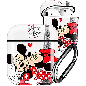 Jowhep for AirPods 1/2 Case Cartoon Cute Anime Design IMD Cover Fashion Funny Fun Character Cool Kawaii Unique Cases for Apple AirPod Air Pods Men Boys Girls Kids Teen Minni Mick
