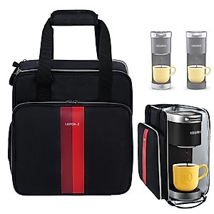 LEFOR·Z Coffee Maker Travel Bag Compatible with Keurig K-Mini,Single Serve Coffee Brewer Carrying Case Compatible for K-Mini Plus with Multiple Pockets for K-Cup Pods(Bag Only)