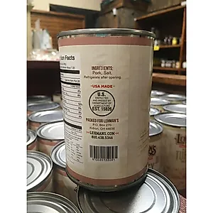 Lehman's All Natural Canned Meat, USA Made Ready to Eat for Everyday, Camping or Emergencies, 14.5 oz each, Pack of 3, Pork