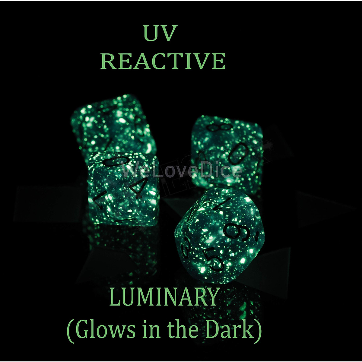 Borealis Teal/Gold Luminary Set of Ten d10s (27385)