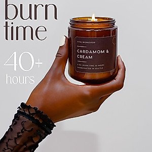 Cardamom & Cream Natural Soy Wax Scented Candle for Home – Handcrafted in USA – Aromatherapy Candle for Relaxing – Best Birthday Gift, Romantic & Anniversary Gift – Scented Candles for Women & Men