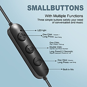 DDINTTAO Bluetooth Headphones Neckband, Bluetooth 5.0 Wireless Soft in-Ear Earbuds, 30 Hours Music time Wireless Headset with Magnetic, Suitable for Sport, Fitness