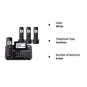Panasonic KX-TG9542B + (2) KX-TGA950B Dect 6.0 2-Line Cordless Phone w/ Link-to-Cell & 2-Handsets + 2-Pack 2 Line Handset For KX-TG954X