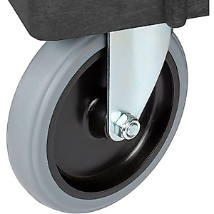 Global Industrial Industrial Service & Utility Cart, Plastic 2 Flat Black Shelf, 44” x 25-1/2”, 5" Rubber Casters