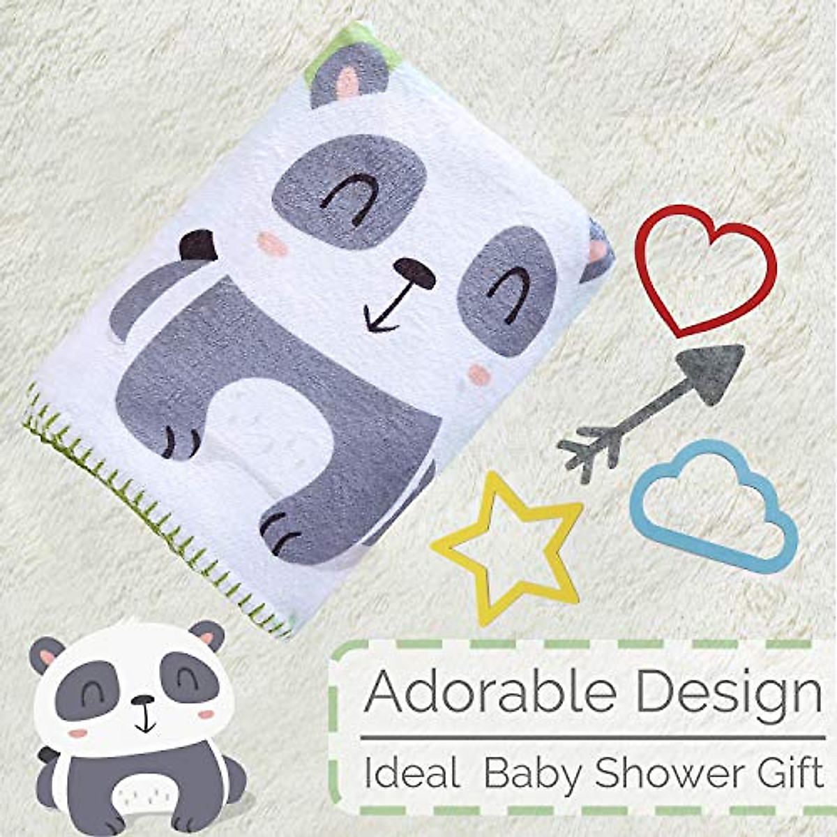 InnoBeta Baby Monthly Milestone Blanket, Flannel Plush Newborn Infant Photo Blanket, for Pictures Photography for Newborn Boys & Girls New Mom Gifts (Panda)