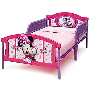Delta Children Plastic 3D-Footboard Twin Bed, Disney Minnie Mouse Snooze 6 inch Memory Foam Twin Mattress (Bundle)