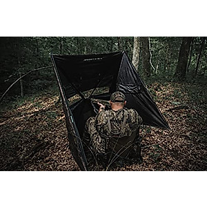 ALPS OutdoorZ Dash Camo Panel Hunting Blind with Hybrid 2 Person Ground Pop Up Design for Quick Deployment, Wide Window, and Interior Mesh Pocket, Realtree Timber