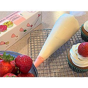 Keenpioneer Floral Decorating Kit, 26 Pastry Bags - 12 inch Disposable Piping Bags, plus 4 Tips