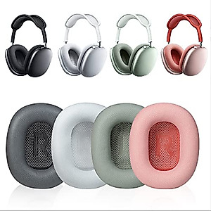 JFSPDFU (Grey) Replacement Headphone Earmuffs Apple Airpods Max Replacement Earpads Leather Earpads Headphone Memory Foam Covers Replacement Headphones Foam Earmuffs Headphone Accessories