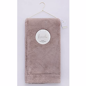 Lumina Lou Solid Faux Fur Throw Blanket- Bed & Sofa Faux Fur / Solid Mink Reversible Throw for Home Décor- Double-Sided, Ultra-Soft, Warm & Lightweight Throw Blanket, 50x60, Taupe