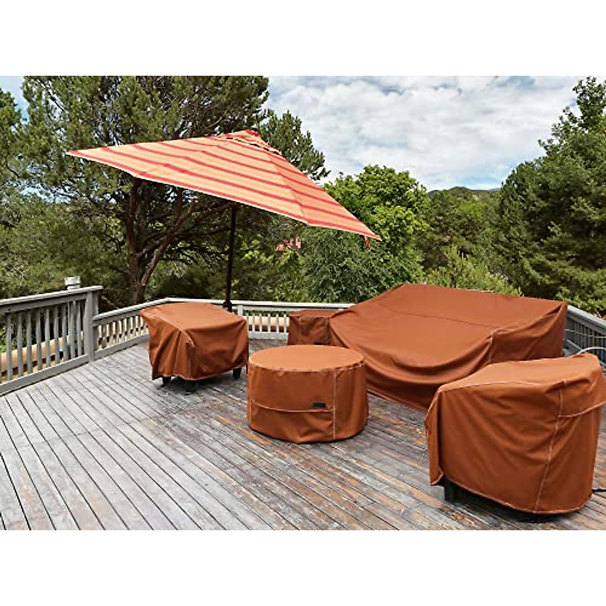 NettyPro Patio Chair Covers for Outdoor Furniture 2 Pack, Waterproof Heavy Duty Lawn Patio Furniture Cover Deep Seat Dining Chair Covers High Back, 34W x 37D x 36H inches, Brown