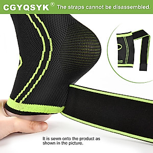 cgyqsyk Ankle Brace, Adjustable Compression Ankle Support Men & Women, Strong Ankle Brace Sports Protection, Stabilize Ligaments-Eases Swelling and Sprained Ankle（ Large, Green, 1