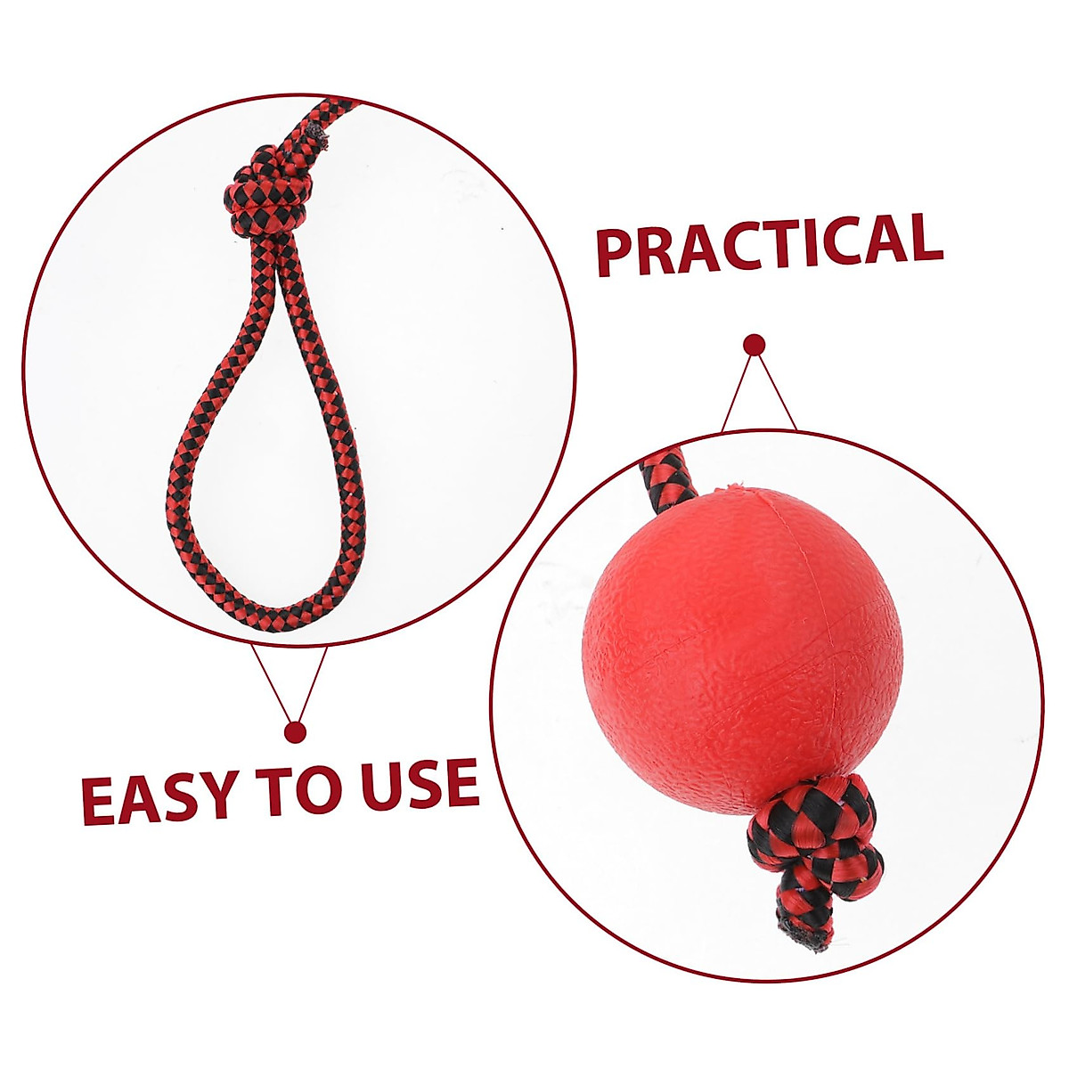 balacoo Training Pull Throw Toy 3pcs Dog Throwing Ball Rubber Ball on Rope Chuck It Stick Biting Rope for Fetch Ball Toy Dogs Fetch Toys Teething Toys for Puppies Chew The Ball