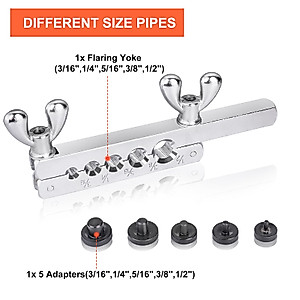 JINGTAO88 3/16" Brake Line Kit - 25 FT Copper Coated Brake Line (With 16 Brake Line Fittings and 4 Threads Unions) + Double & Single Flaring Tool Kit (With Tube Cutter And 5 Adapters) + Tube Bender