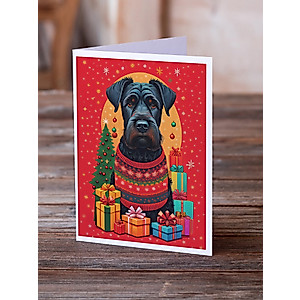 Caroline's Treasures DAC3094GCA7P Giant Schnauzer Holiday Christmas Greeting Cards Pack of 8 Blank Cards with Envelopes Whimsical A7 Size 5x7 Blank Note Cards