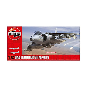 Airfix Model Airplane Kit Gift Set - A04050A BAe Harrier GR7A/GR9, Plastic Plane Model Kits for Adults & Kids 14+, Skill Level 2, 1:72 Scale WW2 Military Aircraft Models - Real Aeroplane Models Gifts