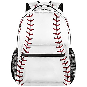 Backpack Baseball Laptop Computer Backpacks Waterproof College School Bookbag Casual Travel Hiking Camping Daypack for Women Men