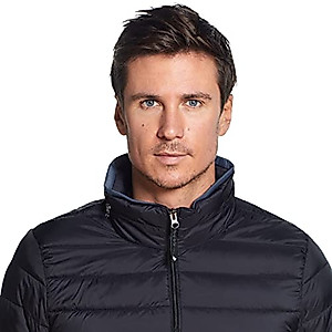 Weatherproof Mens Puffer Jackets - Packable Travel Neck Pillow Black Alternative Down Puffer Jacket Men (Black, L)
