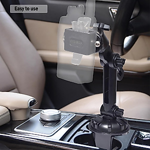 HYSHIKRA Walkie-Talkie Car Holder, Adjustable Car Cup Mount Installation for Baofeng UV5R Retevis Midland Motorola Talkabout Handheld Radio