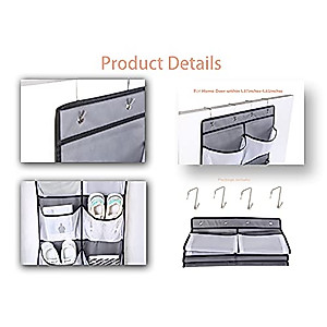 JULEVTOYR Over The Door Shoe Organizer, 12 Extra Large Mesh Breathable Pockets Hanging Shoe holder,Closet Organizers and Storage Hanging,Over The Door Shoe Boots Rack with 4 Hooks
