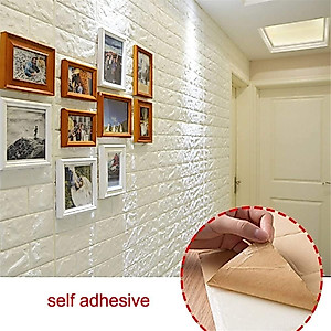 3D Wall Panels Peel and Stick - PE Foam DIY Self Adhesive, Waterproof, Perfect for Interior Wall Decor in Bedroom & Living Room (White, 20pcs 13×15’’)