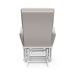 STORKCRAFT Harmony Premium Glider and Ottoman, White/Misty Gray