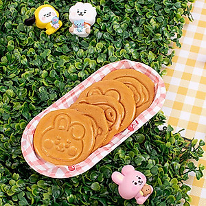 BT21 Squid Biscuits Sugar Pie Game Korean Sugar Candy Making Tools Set DALGONA Kit (7pcs in 1set), Ladle, Shape frame, Press Stainless Steel, bottom plate, Circle case