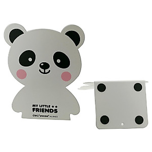 Winterworm Cartoon Cute Lovely Panda Bear Pattern Nonskid Heavy Metal Office Desk Bookends for Kids Children (White)
