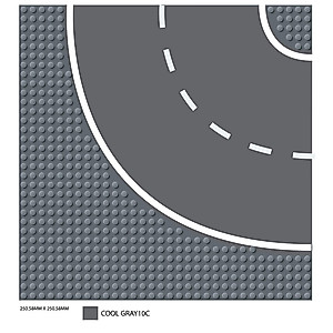 Custom Toys & Hobbies 8 Piece City Building Block Road Base Plates- Straight Crossroads Curve T-Junction Plate-10x10 Inches- Christmas Birthday Compatible with All Major Brands