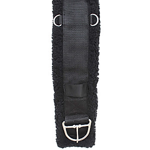 CHALLENGER 28" Western Black Nylon Webbed Straight Rear Flank Saddle Cinch Fleece 97126BK-28