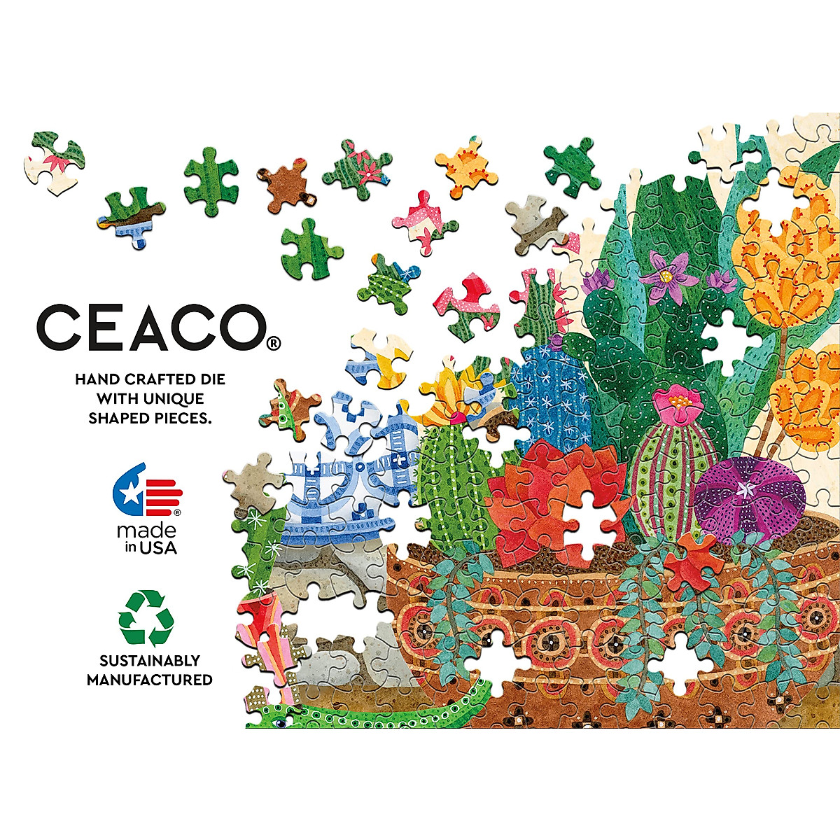Ceaco - Succulents Collection - Stephanie's Succulents - 300 Piece Oversized Jigsaw Puzzle