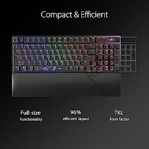 ASUS ROG Strix Scope II 96 Wireless Gaming Keyboard, Tri-Mode Connection, Dampening Foam & Switch-Dampening Pads, Hot-Swappable Pre-lubed ROG NX Snow Switches, PBT Keycaps, RGB-Black