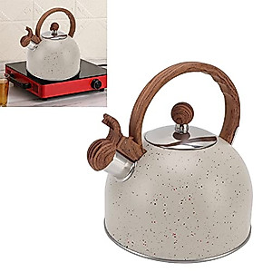 Stovetop Kettle, Whistling Kettle 2.5L Capacity Stainless Steel Stovetop Teapot for Water Boiling (Beige)