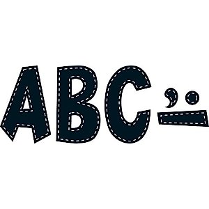 Teacher Created Resources Black Stitch 7-Inch Fun Font Letters