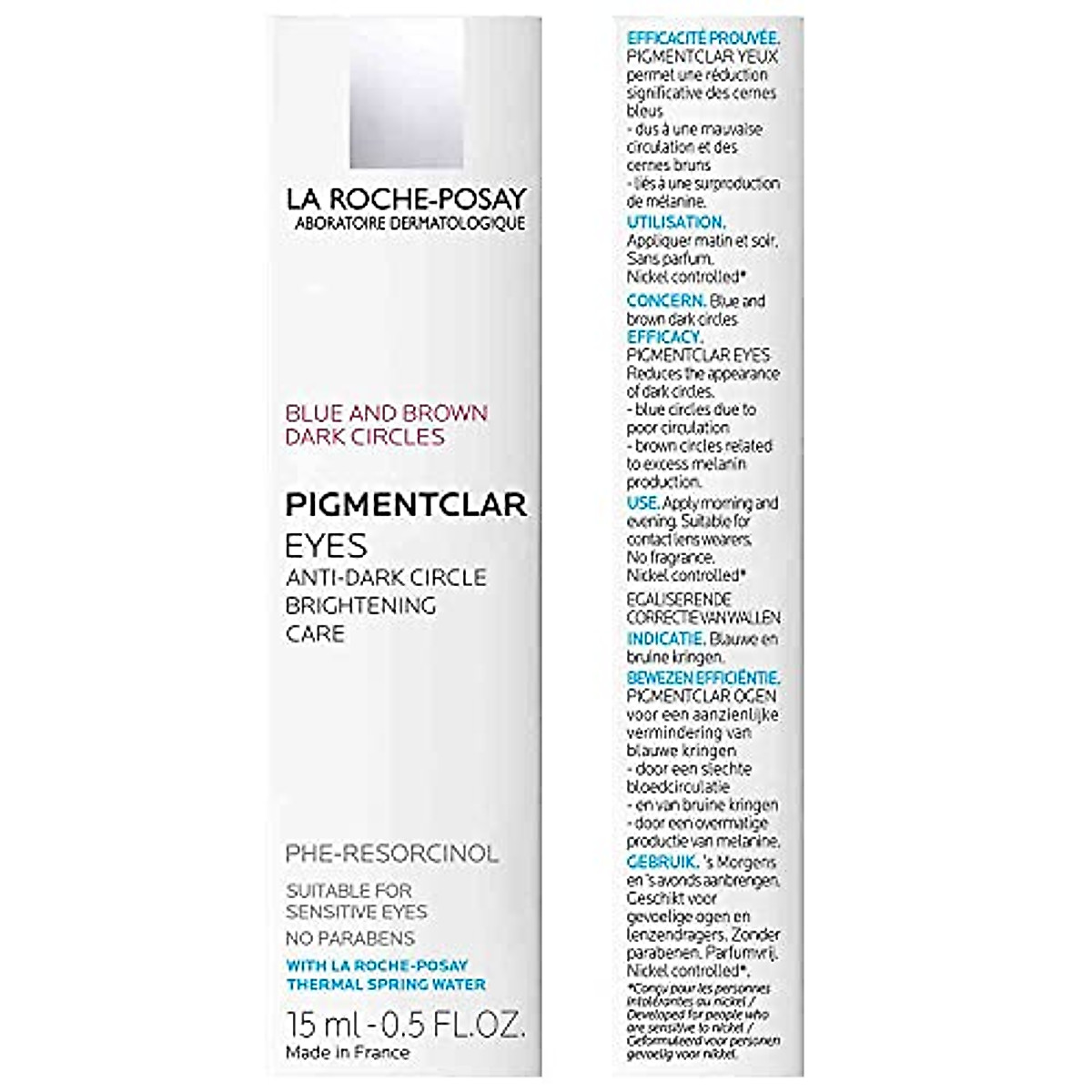 La Roche-Posay Pigmentclar Dark Circles Eye Cream with Caffeine, Brightens Under Eye Area and Targets Dark Circles