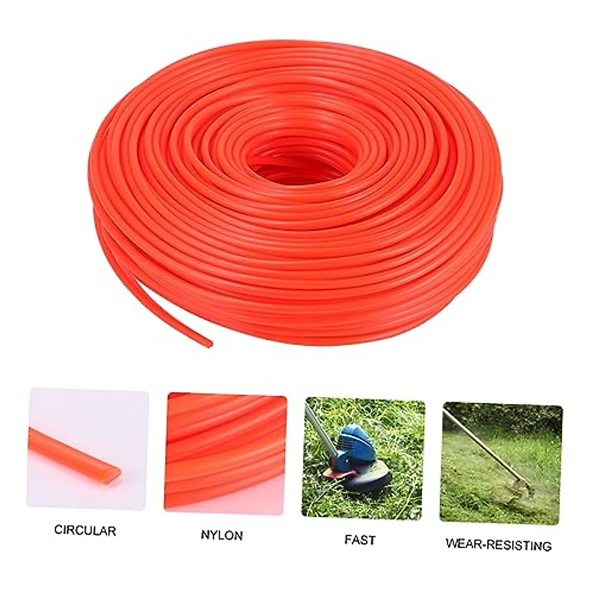 3pcs Lawn Mower Parts Lawnmower Parts Square Tool Trimmer Nylon Trimmer line Grass Trimmer Wire Simple Mower Parts Cords Mower Brush Cutter Accessories Electric Wire Component