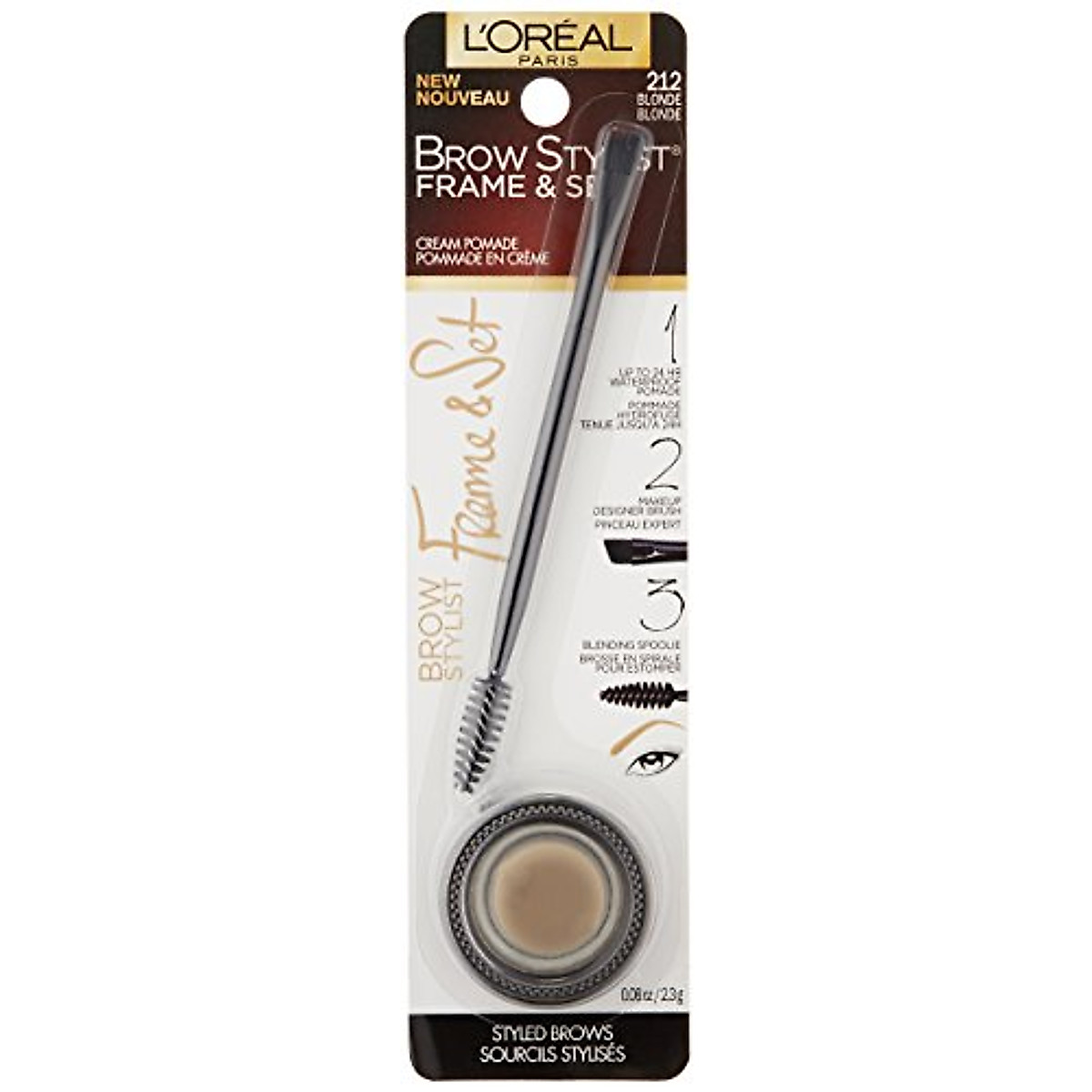 L'Oreal Paris Brow Stylist Frame and Set, Blonde, 0.08 oz.