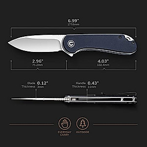CIVIVI Elementum Bundled, Great EDC folding Knife Companion