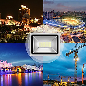 200W LED Flood Light, 20000LM 6000k(Cold White) Floodlight, IP65 Waterproof Super Bright Work Lights, CE and ROHS Certified Outdoor Security Lighting for Garage, Garden, Playground 110V (200)