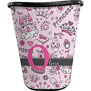 RNK Shops Princess Waste Basket - Single Sided (Black) (Personalized)