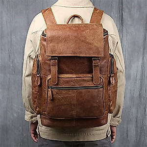 FEER Genuine Leather Backpack First Layer Cowhide Backpack Leisure Travel Bag Large Capacity Laptop Bag For 16inch