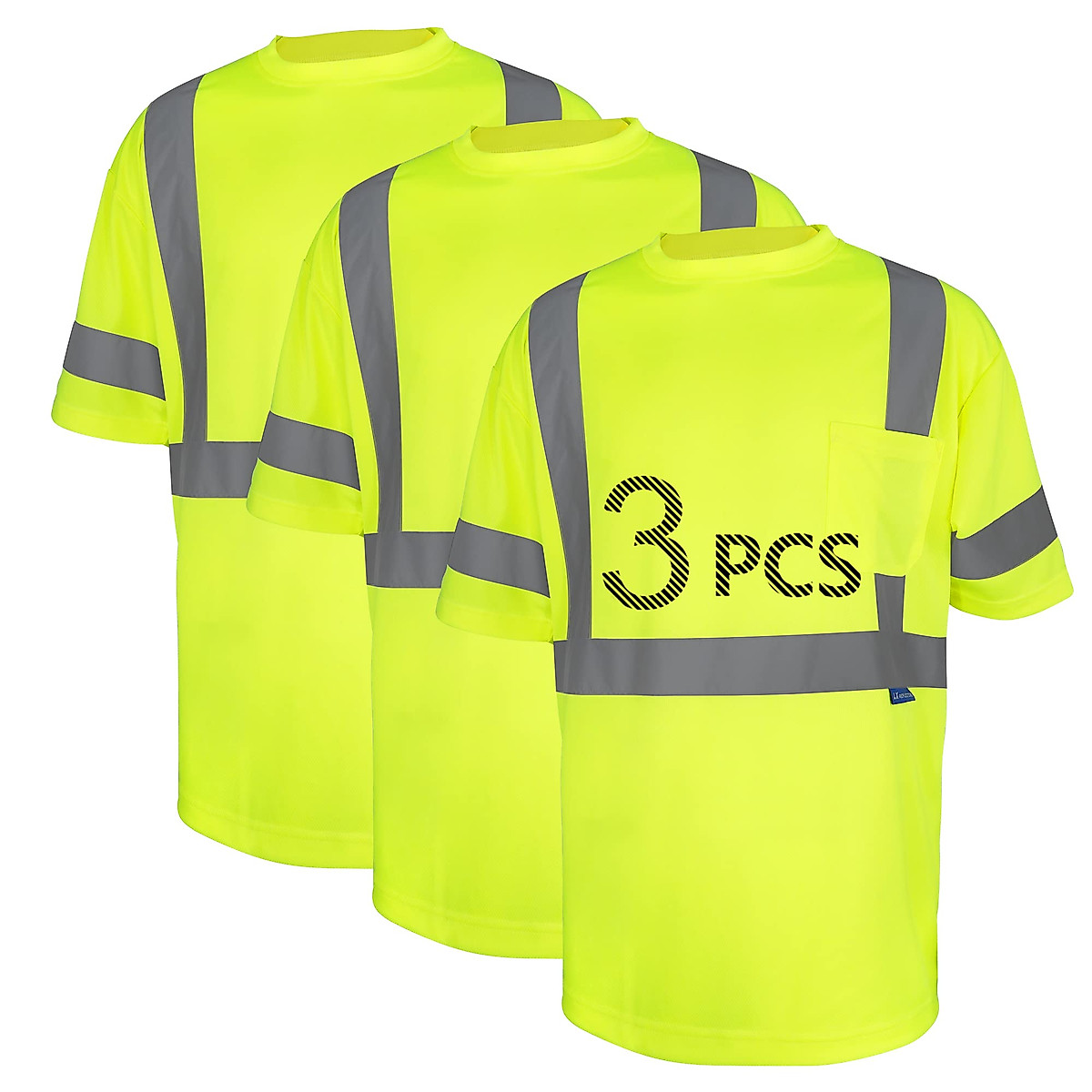 LX Reflective Short Sleeve High Visibility Safety T Shirt for Work Warehouse Construction Class 3